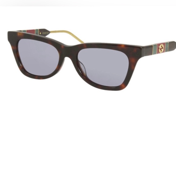 Gucci | Accessories | Authentic Gucci Havana Blue Lenses Sunglasses | Poshmark